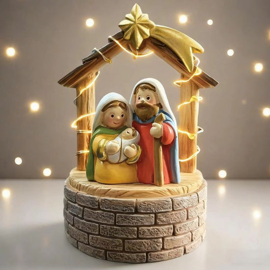 HolyScene – Dekorativ Familie Fødselsscene Statue med LED lys – Hansen ...