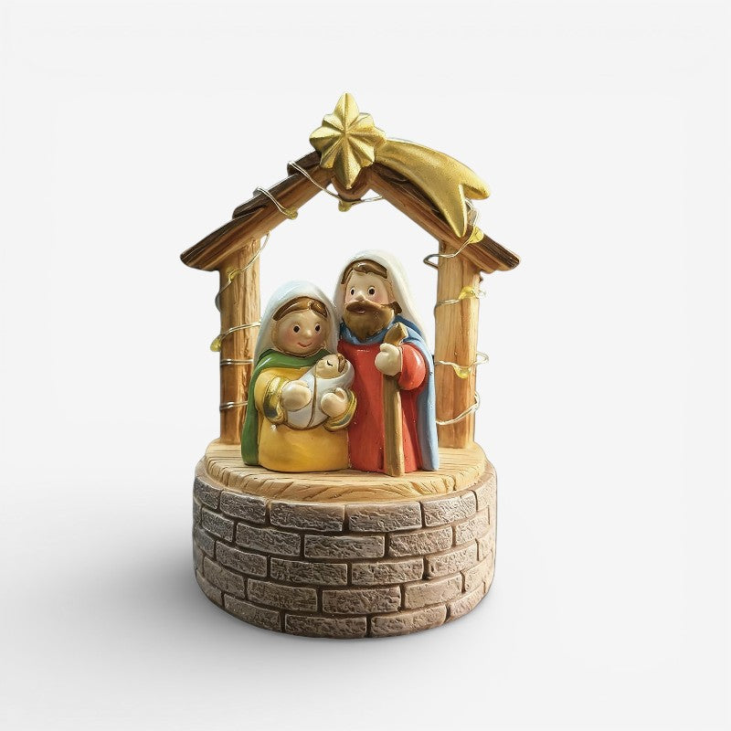 HolyScene – Dekorativ Familie Fødselsscene Statue med LED lys – Hansen ...