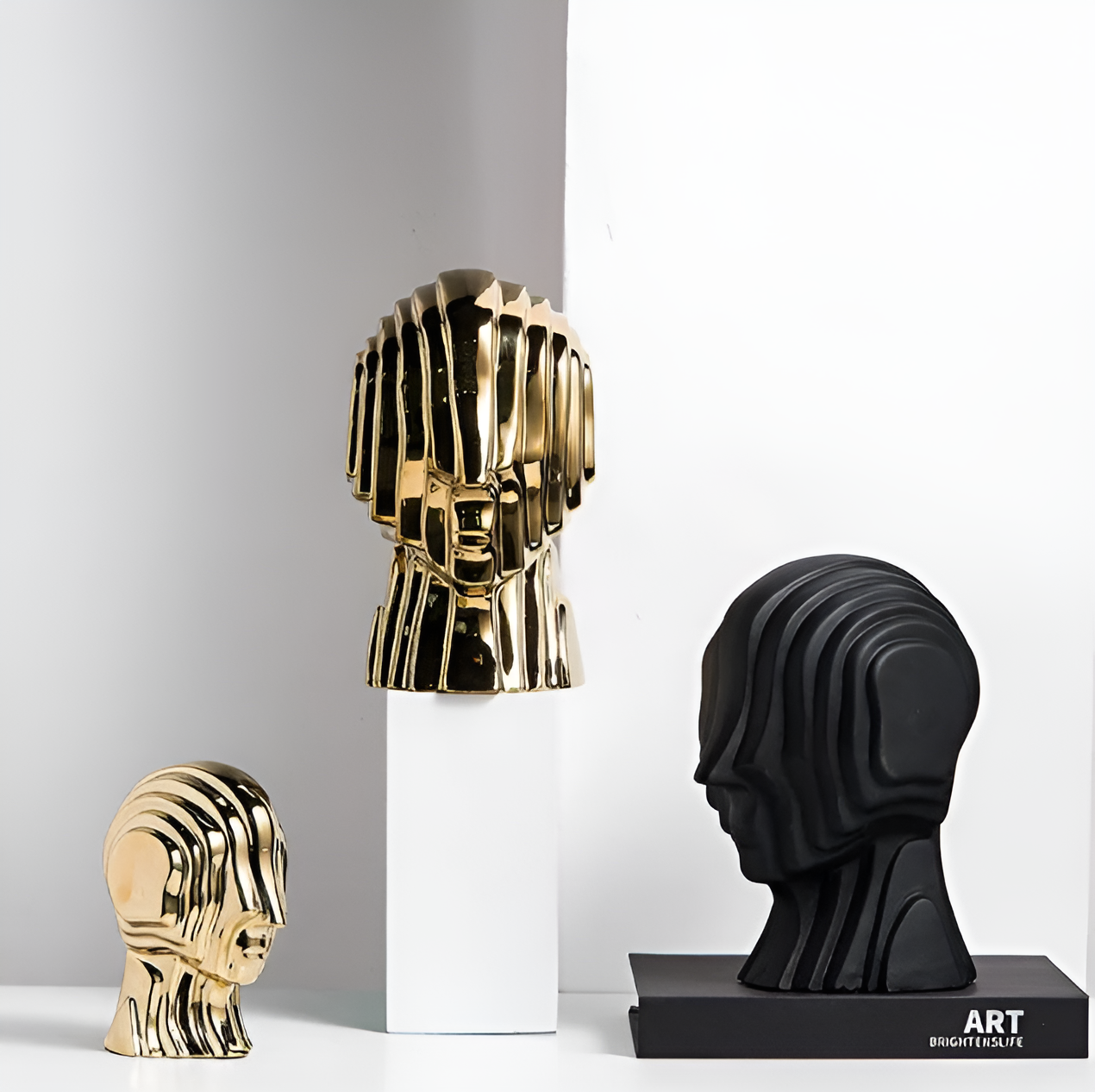 ArtSphere - Stilfuld hovedskulptur med moderne geometrisk design ...